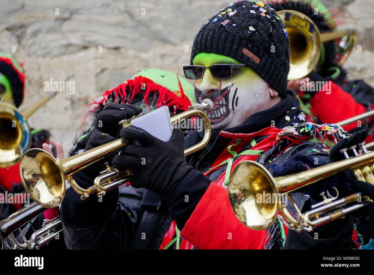 Traditional carnival in Evolene, Val d'Herens, Valais, Swiss Stock ...