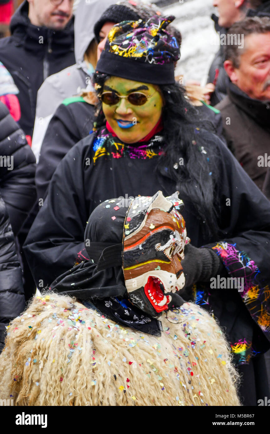 Traditional carnival in Evolene, Val d'Herens, Valais, Swiss Stock ...