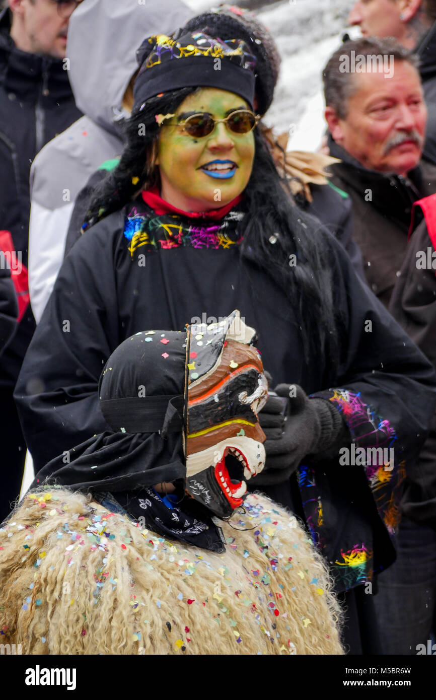 Traditional carnival in Evolene, Val d'Herens, Valais, Swiss Stock ...