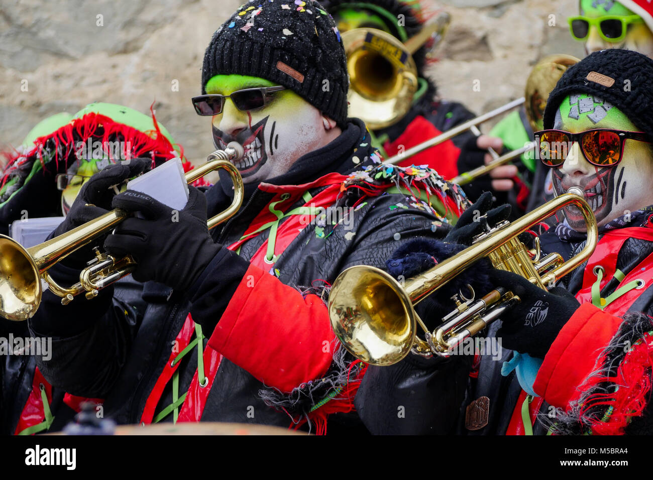 Traditional carnival in Evolene, Val d'Herens, Valais, Swiss Stock ...