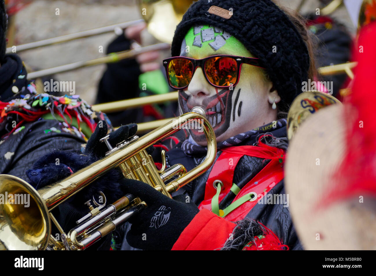 Traditional carnival in Evolene, Val d'Herens, Valais, Swiss Stock ...