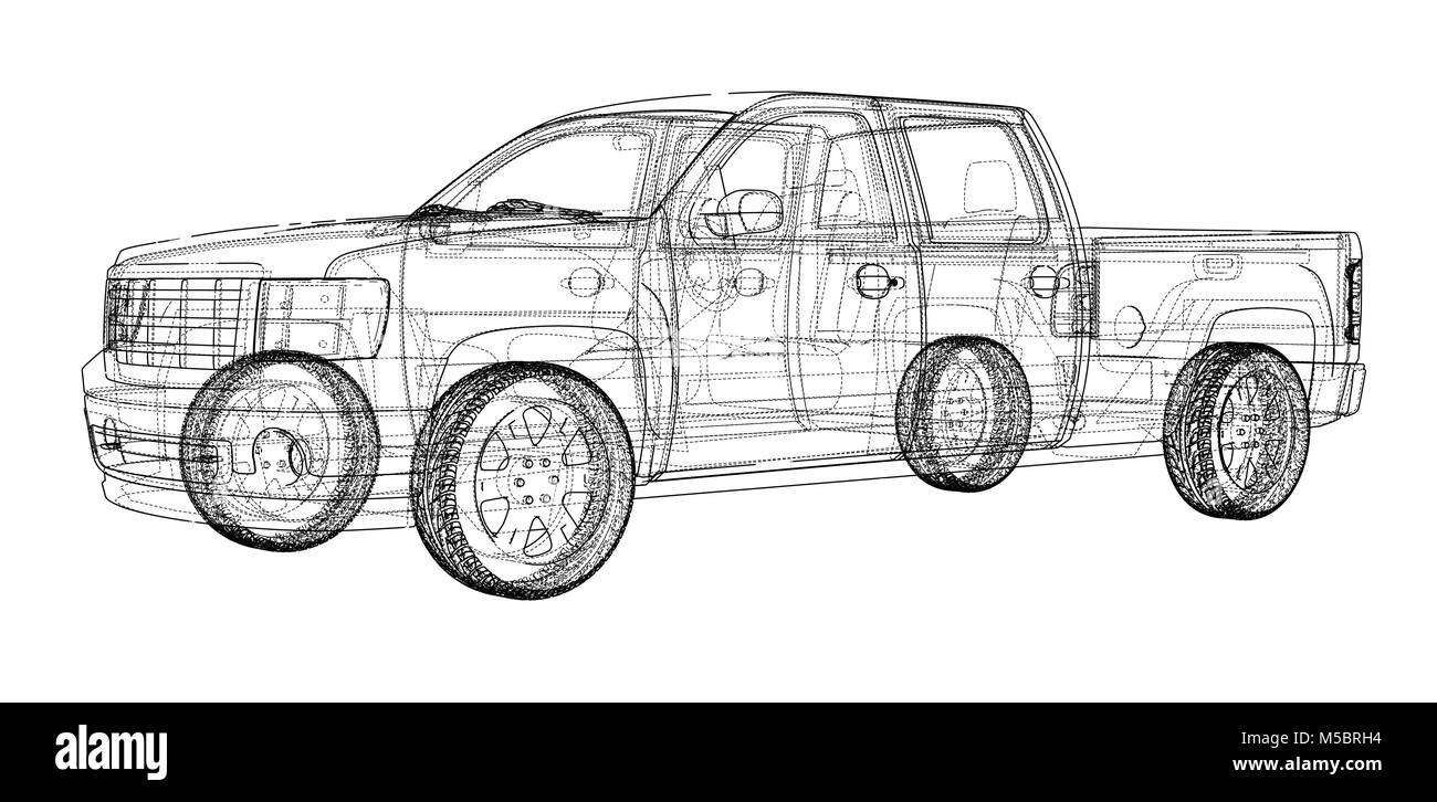 Car SUV drawing outline. Vector rendering Stock Vector Image & Art - Alamy