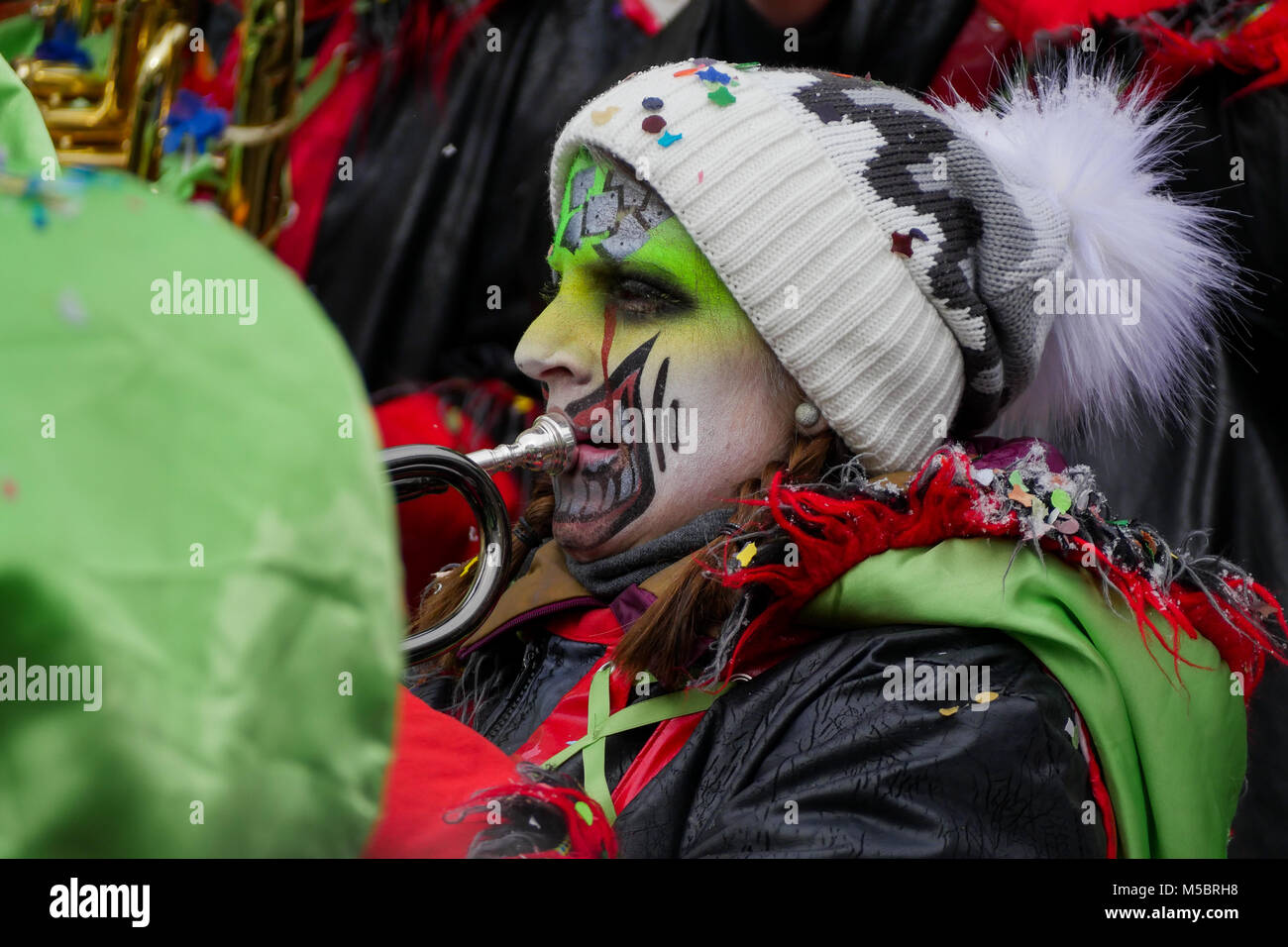 Traditional carnival in Evolene, Val d'Herens, Valais, Swiss Stock ...