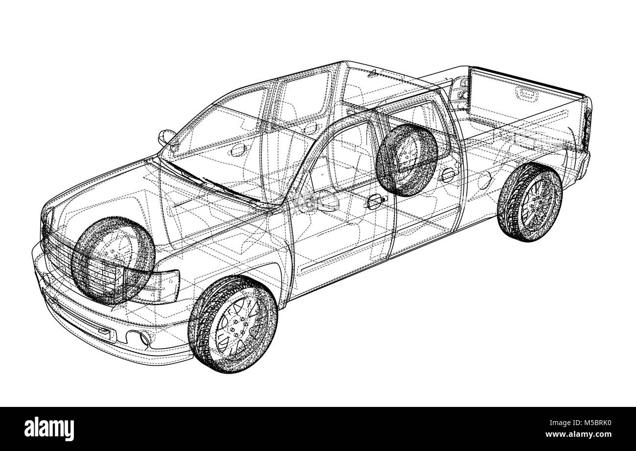 Car SUV drawing outline. Vector rendering Stock Vector Image & Art - Alamy