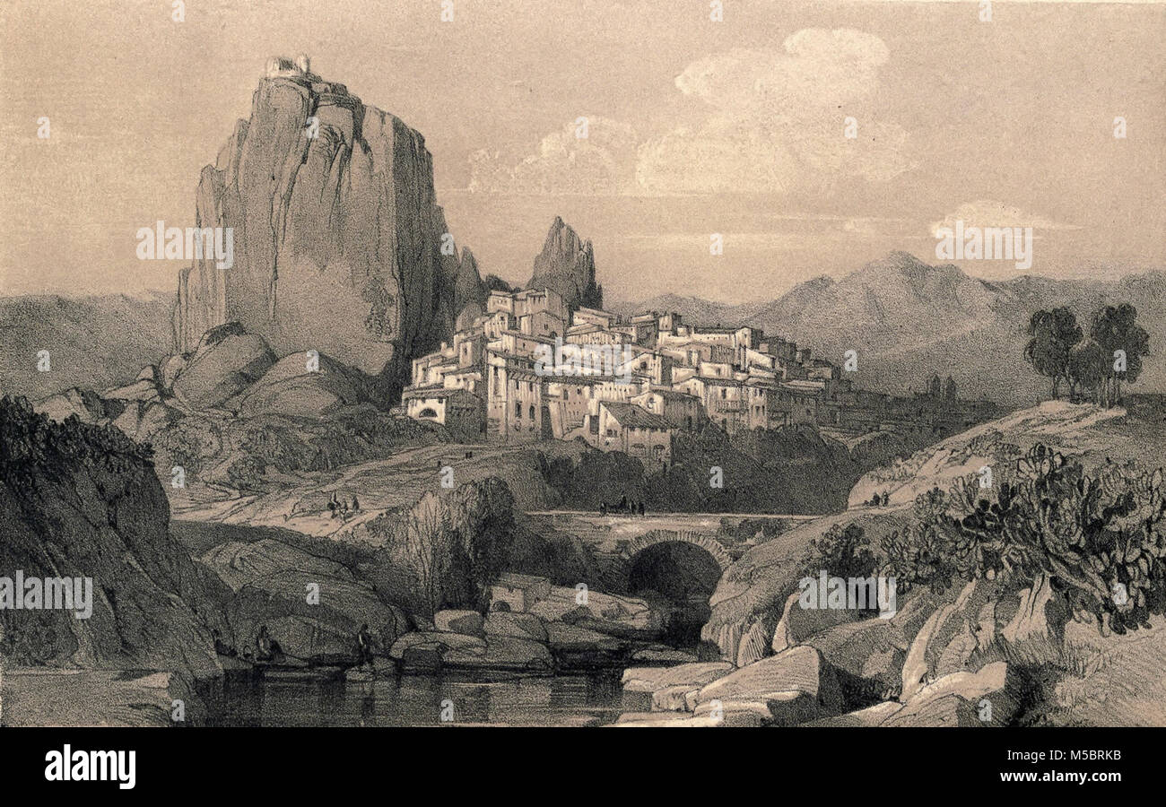 Italy Calabria - Palizzi By Edward Lear 1852 Stock Photo - Alamy