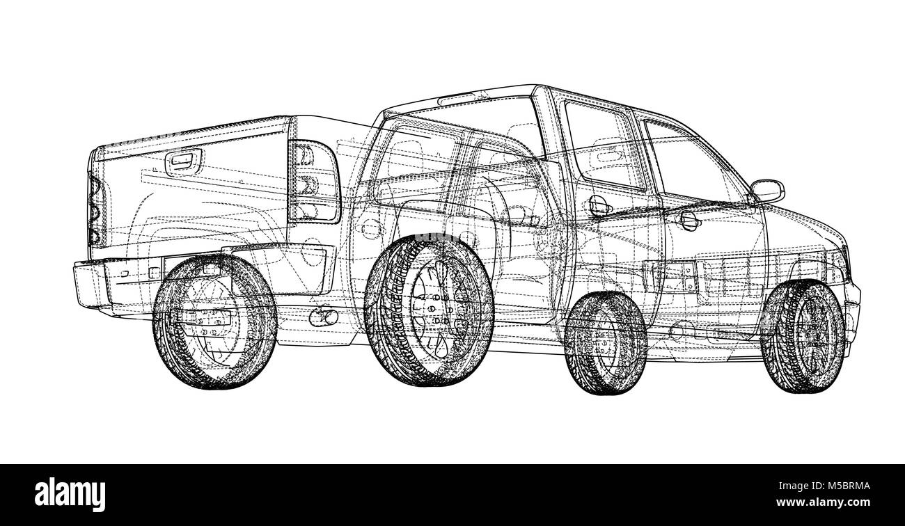 Car SUV drawing outline. Vector rendering Stock Vector Image & Art - Alamy