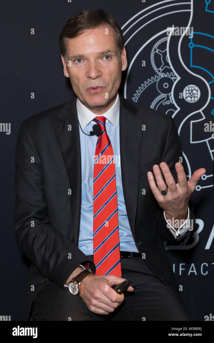Peter Stas speaks during Swiss Watch Brand Frederique Constant launches ...