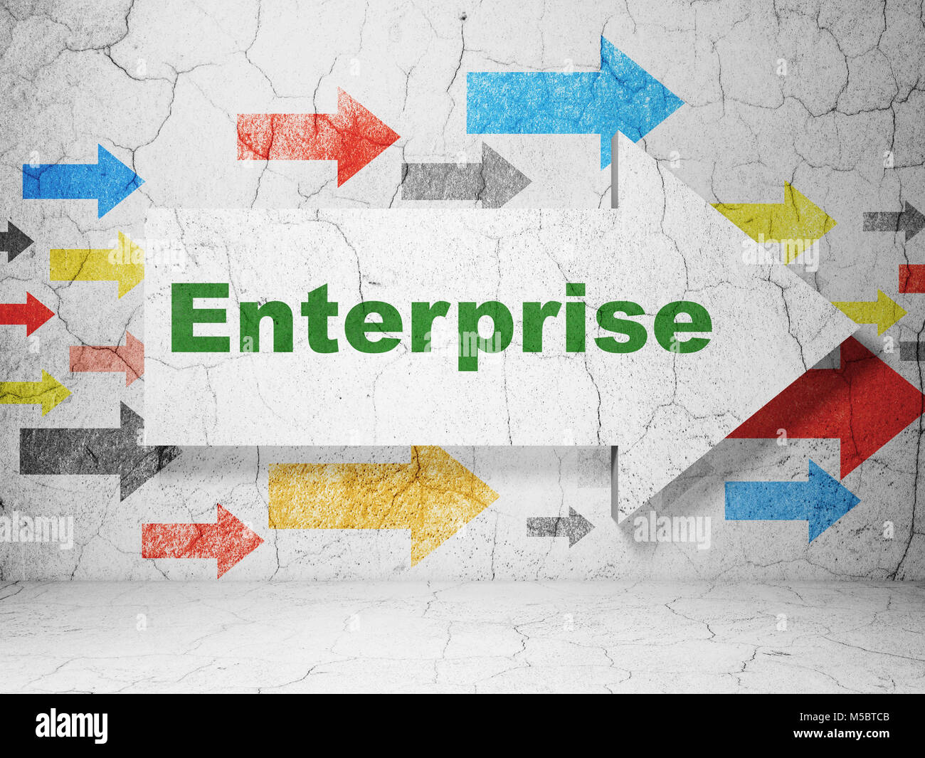 Business concept: arrow with Enterprise on grunge wall background Stock ...