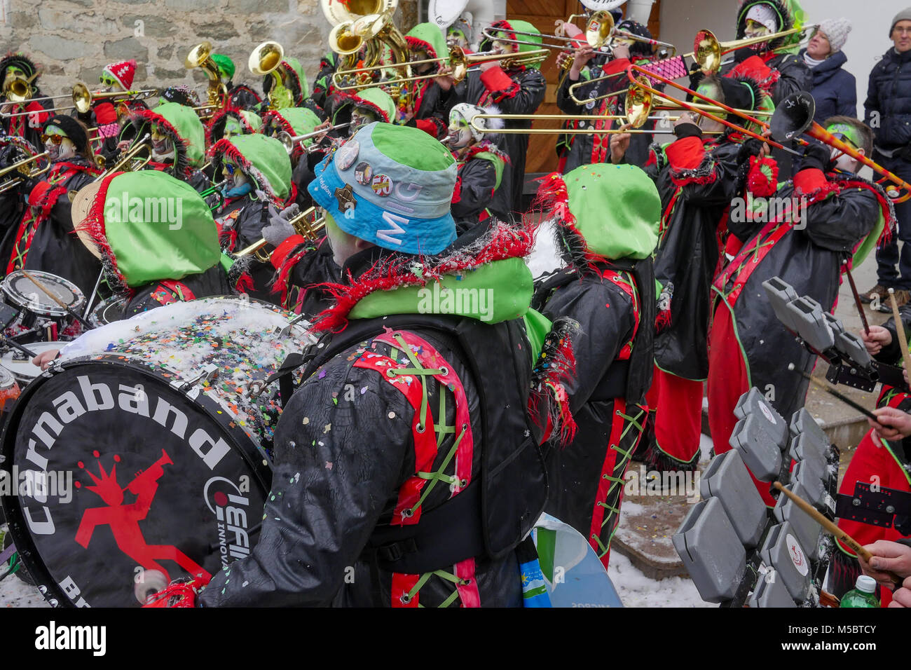 Traditional carnival in Evolene, Val d'Herens, Valais, Swiss Stock ...