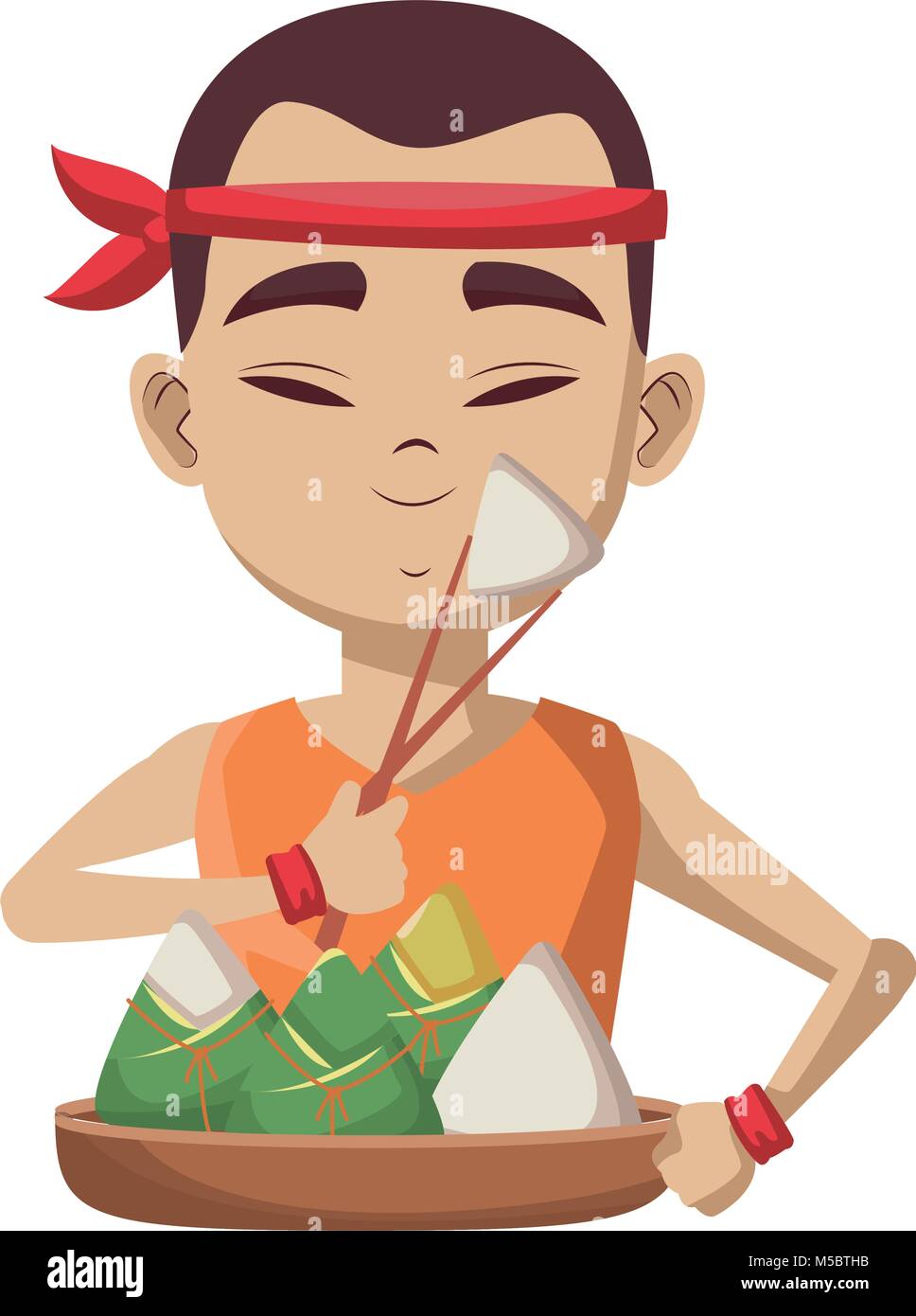 Chinese man eating rice Stock Vector Image & Art - Alamy