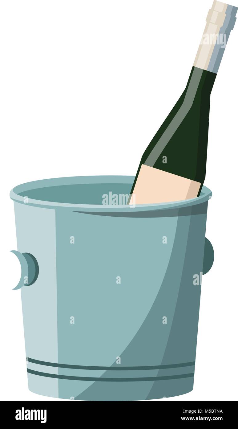 Bottle champagne on ice Stock Vector Images - Alamy