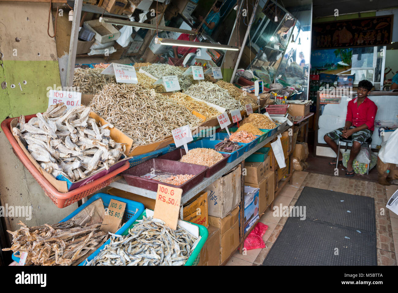 Sri Lanka, Kandy, Asia, fish, dried, market Stock Photo - Alamy