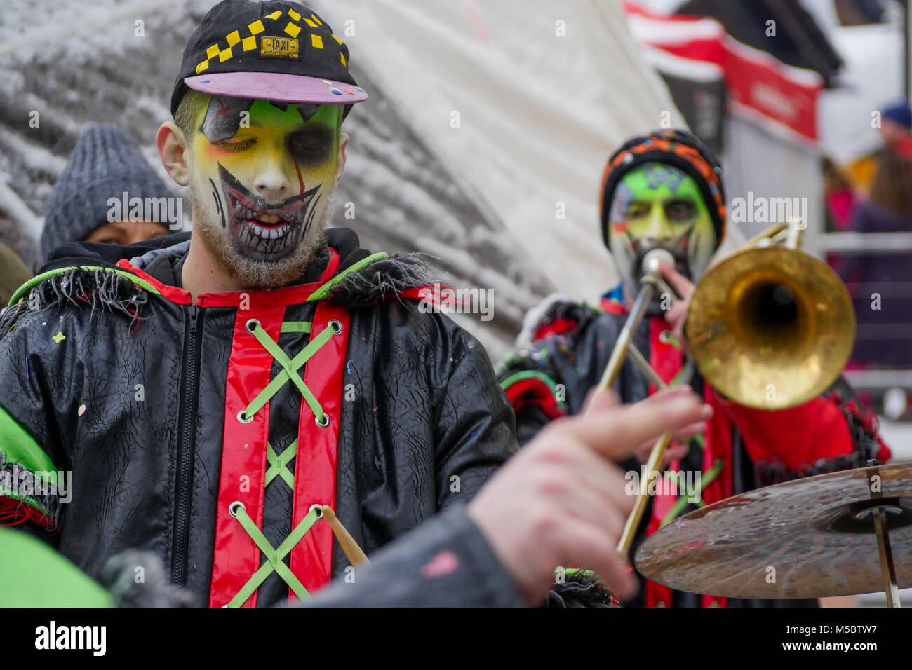 Traditional carnival in Evolene, Val d'Herens, Valais, Swiss Stock ...