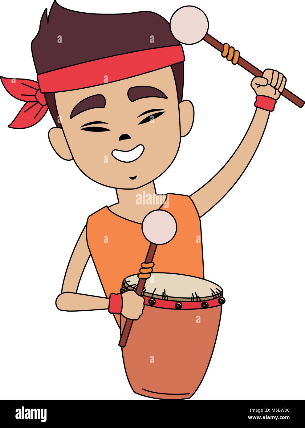 Chinese with drum and sticks cartoon Stock Vector Image & Art - Alamy