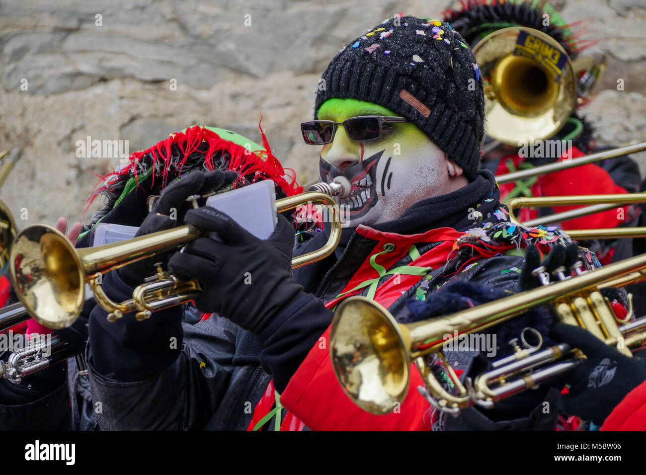 Traditional carnival in Evolene, Val d'Herens, Valais, Swiss Stock ...