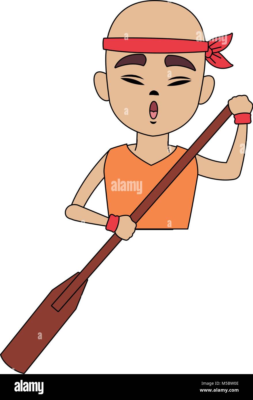 Chinese man with paddle, dragon boat festival Stock Vector Image & Art ...