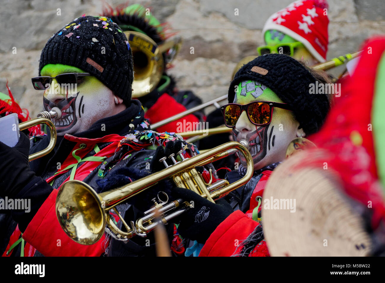 Traditional carnival in Evolene, Val d'Herens, Valais, Swiss Stock ...