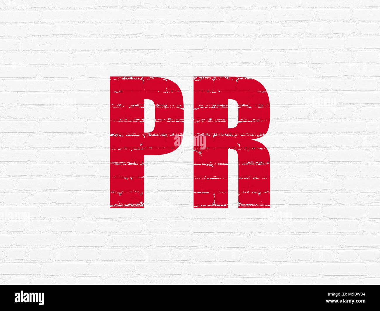 Marketing concept: PR on wall background Stock Photo - Alamy