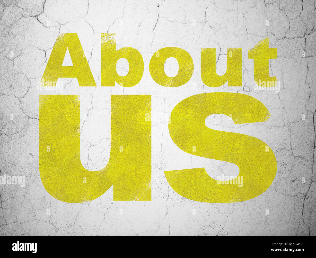 Marketing concept: About Us on wall background Stock Photo - Alamy