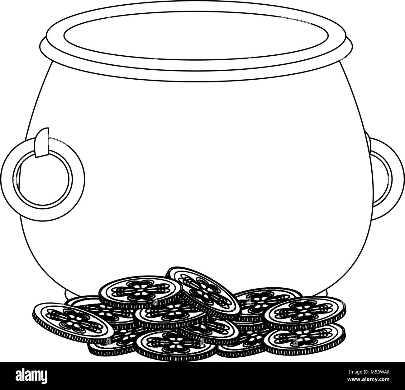 Pot with coins Stock Vector Image & Art - Alamy