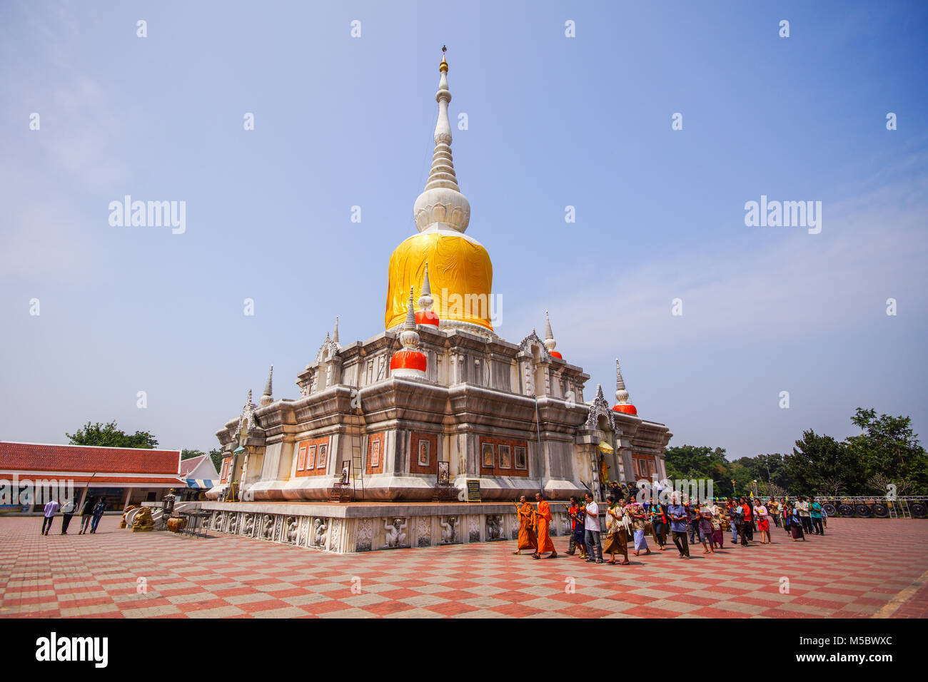 Mahasarakham, Thailand - October 26, 2013 : Buddhist people circular ...