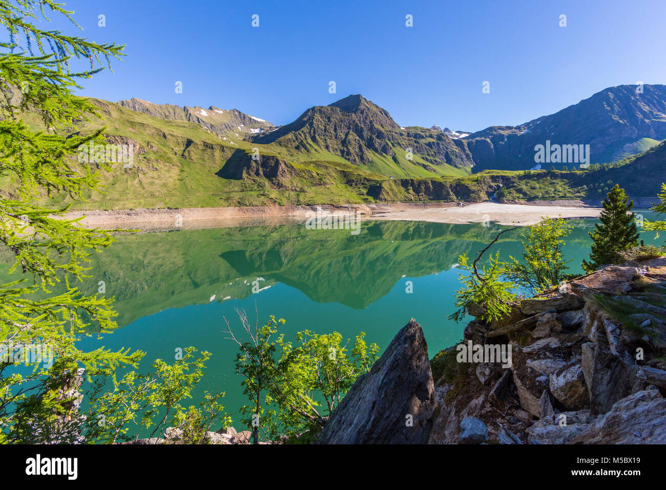 natural lake Ritom in canton ticino Piora valley Stock Photo - Alamy