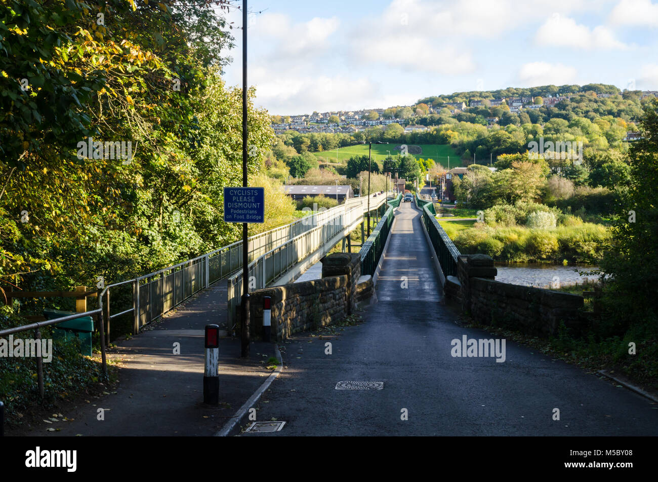 Ovingham Road and Pedestrian Bridges at Ovingham, Northumberland Stock ...