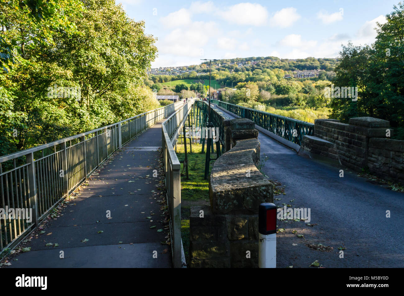 Ovingham Road and Pedestrian Bridges at Ovingham, Northumberland Stock ...