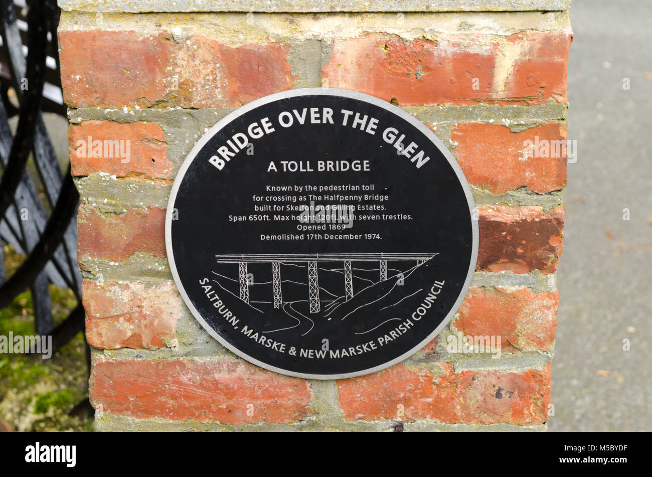 Commemoration Plaque for Saltburn's Previous 'Bridge Over the Glen - A ...