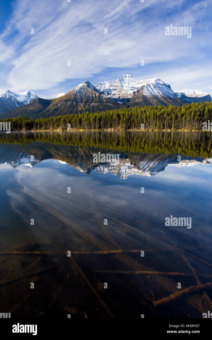 Herbert Lake in Banff National Park is right off the Icefields Parkway ...