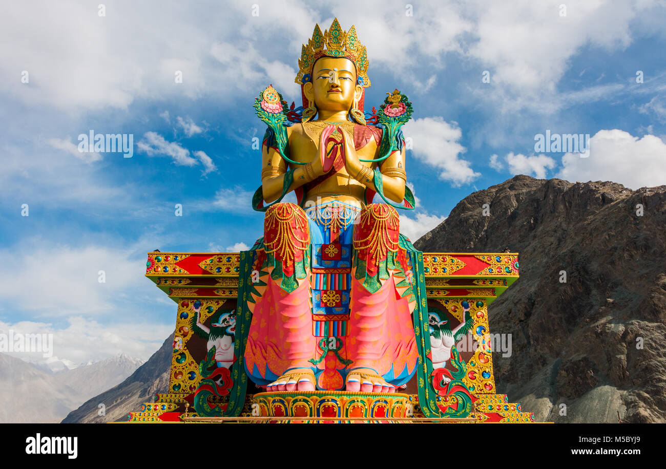 Diskit Monastery Buddha Statue, Nubra Valley, Leh Ladakh, Jammu Kashmir ...