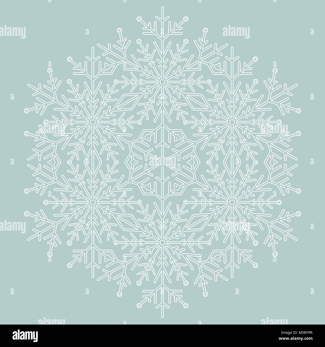 Pretty Round Snowflake Stock Photo - Alamy