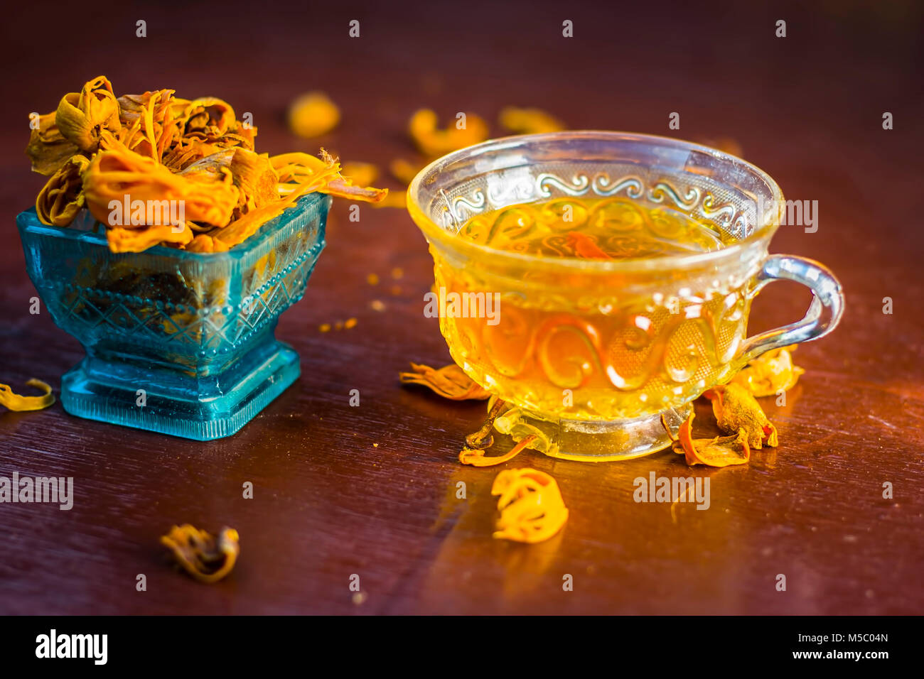 Close up of tea of mace,javantri,Myristica fragrans with raw mace Stock ...