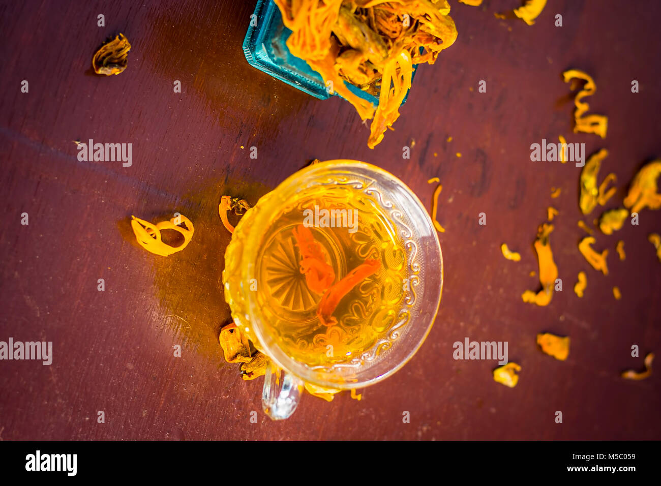 Close up of tea of mace,javantri,Myristica fragrans with raw mace Stock ...