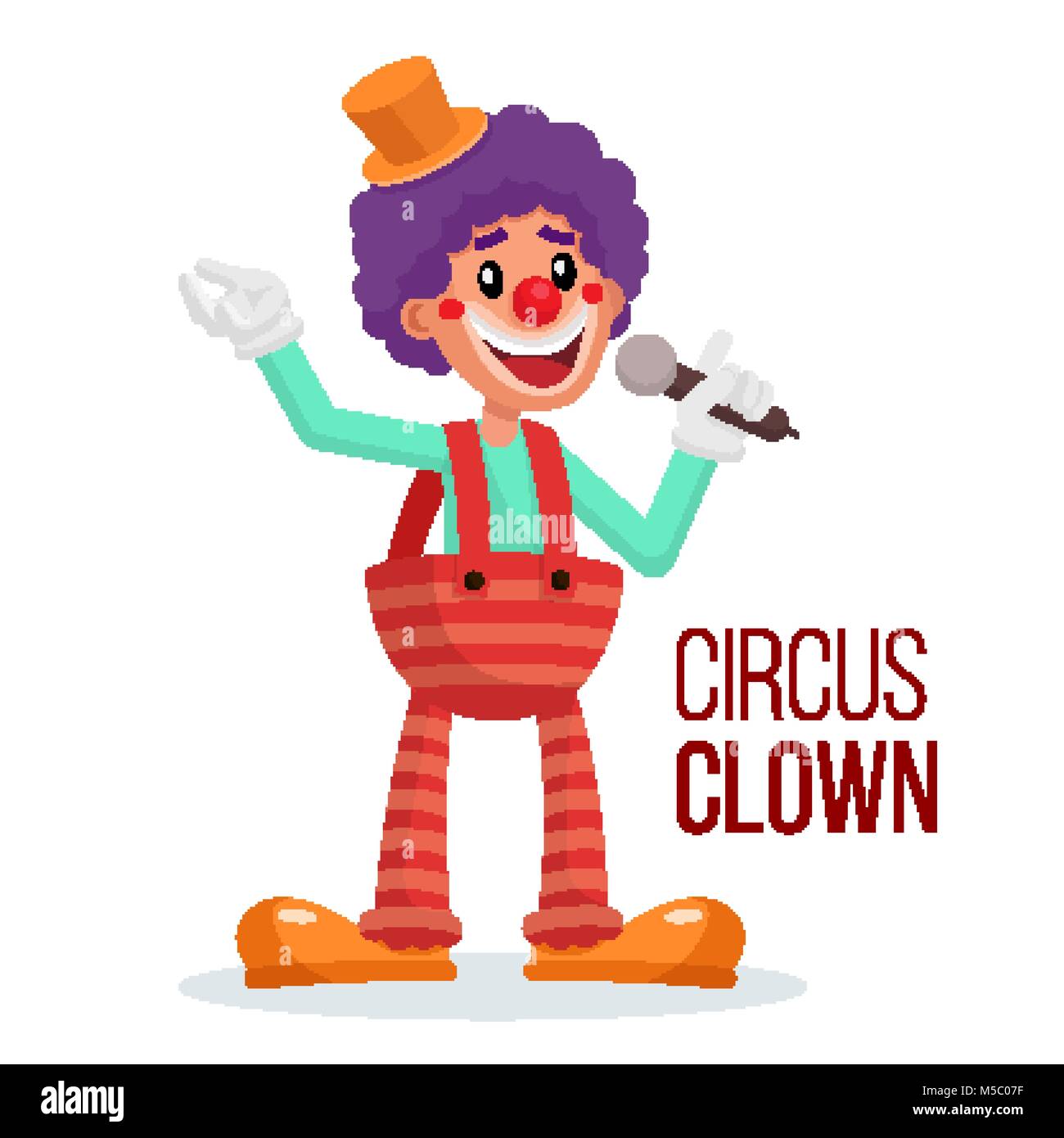 Circus Clown Vector. Performance For Hilarious Laughing People ...