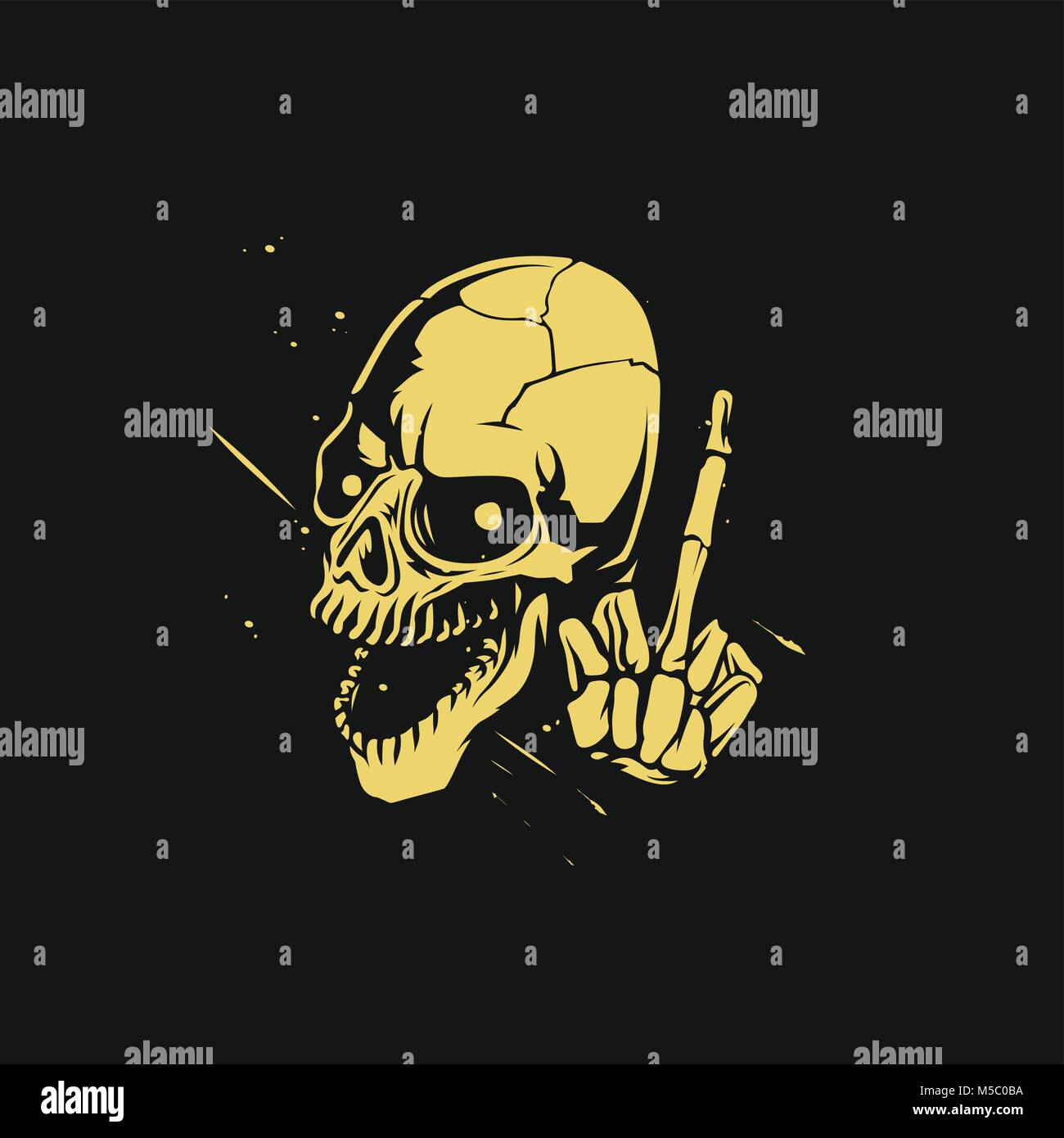 Yellow skeleton character vector illustration Stock Vector Image & Art ...