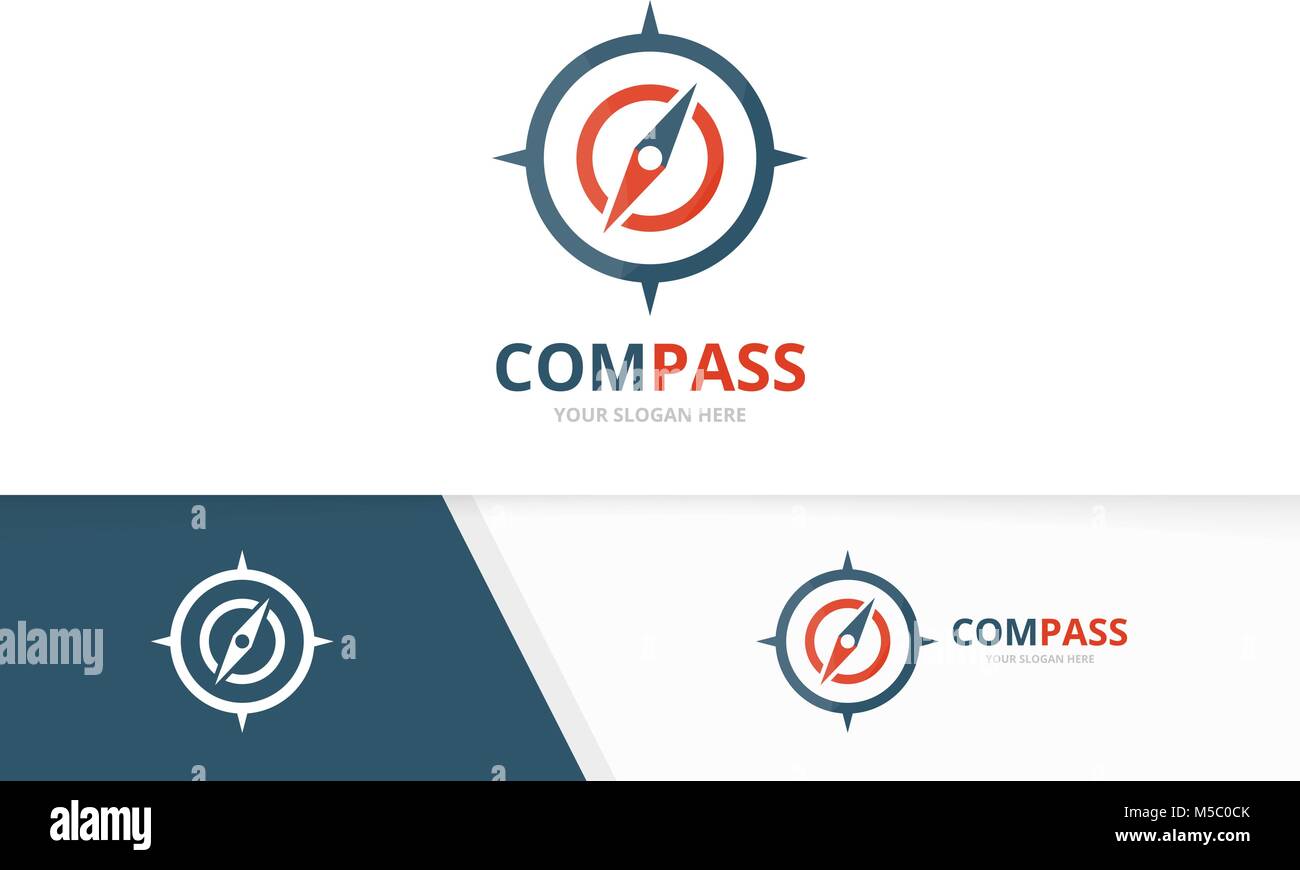Vector compass logo combination. Navigation symbol or icon. Unique ...