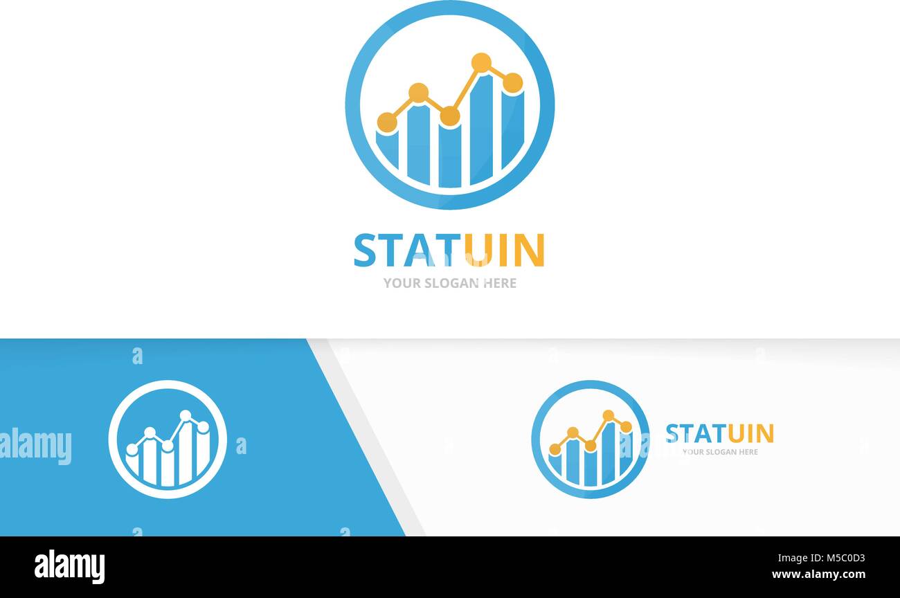 Vector graph logo combination. Diagram symbol or icon. Unique chart ...