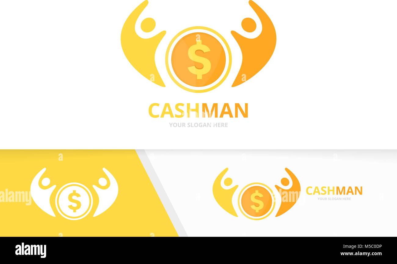 Vector coin and people logo combination. Money and family symbol or ...