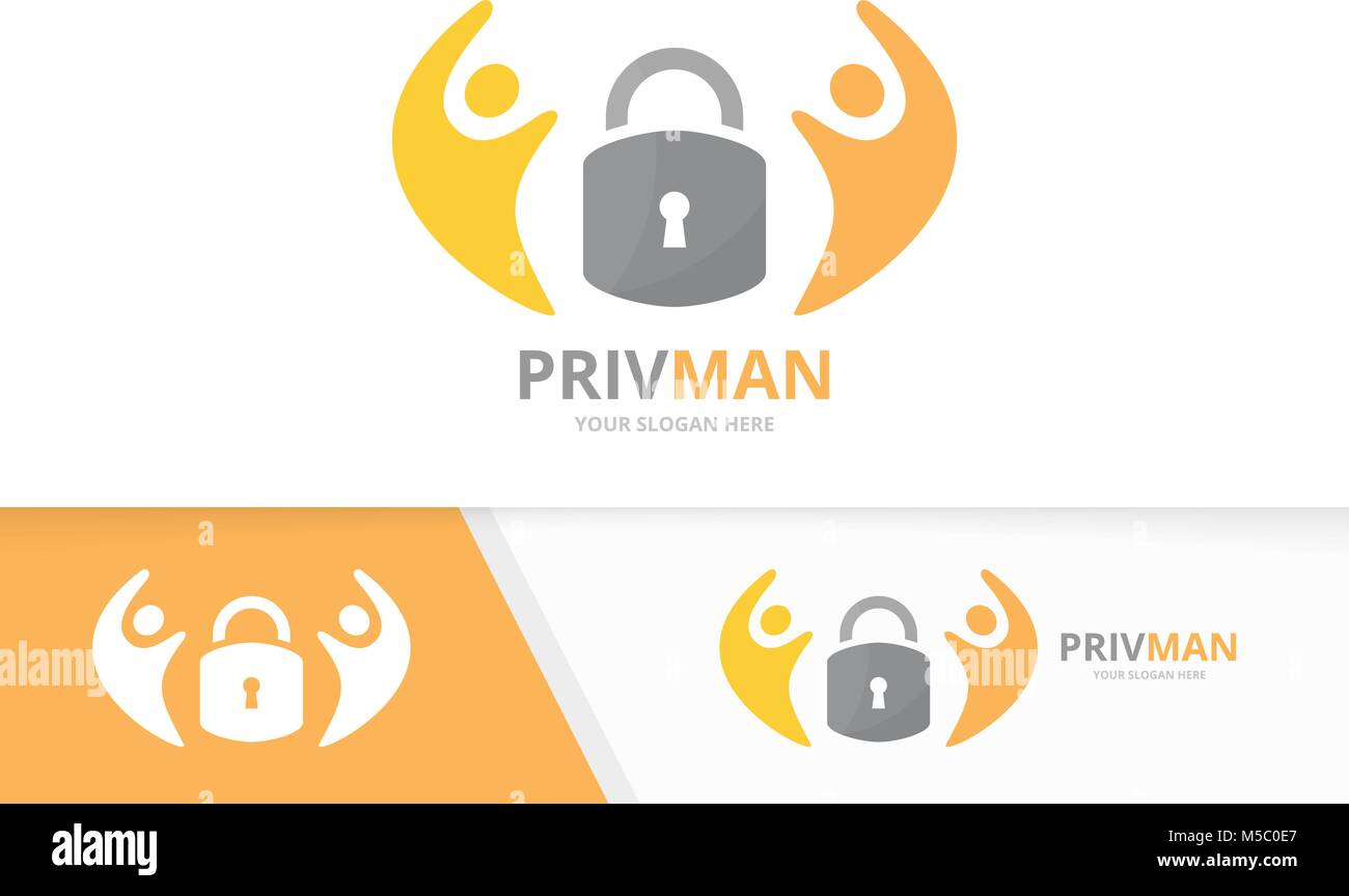 Vector lock and people logo combination. Safe and family symbol or icon ...