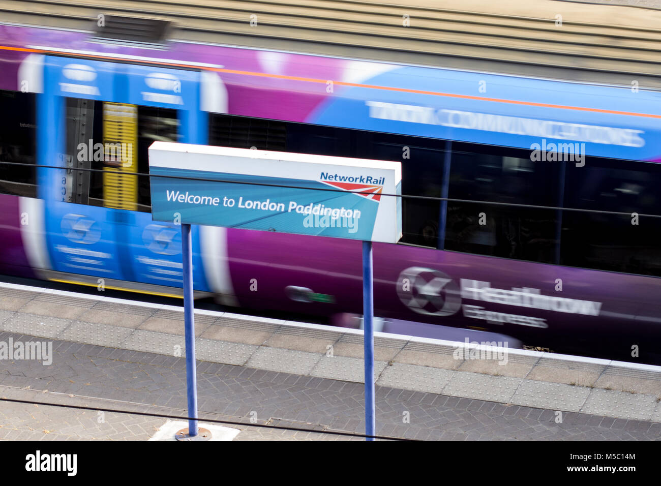 London, England - May 1, 2016: A Heathrow Express Class 332 electric ...