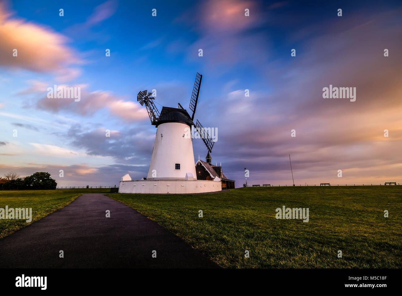 Lytham Windmill at sunset Stock Photo - Alamy