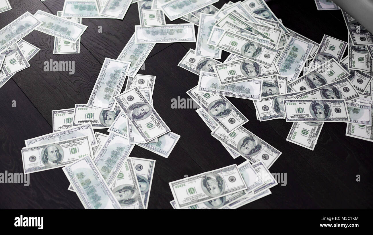 Dollar banknotes on the room floor, new business opportunities ...