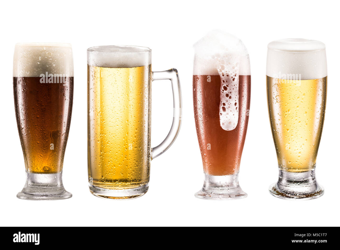 Set glasses different beer Cut Out Stock Images & Pictures - Alamy