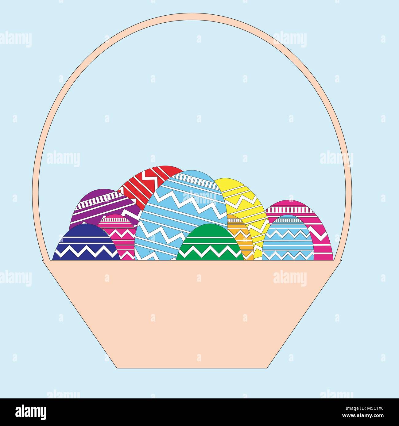 Big basket with color Easter eggs Stock Vector Image & Art - Alamy