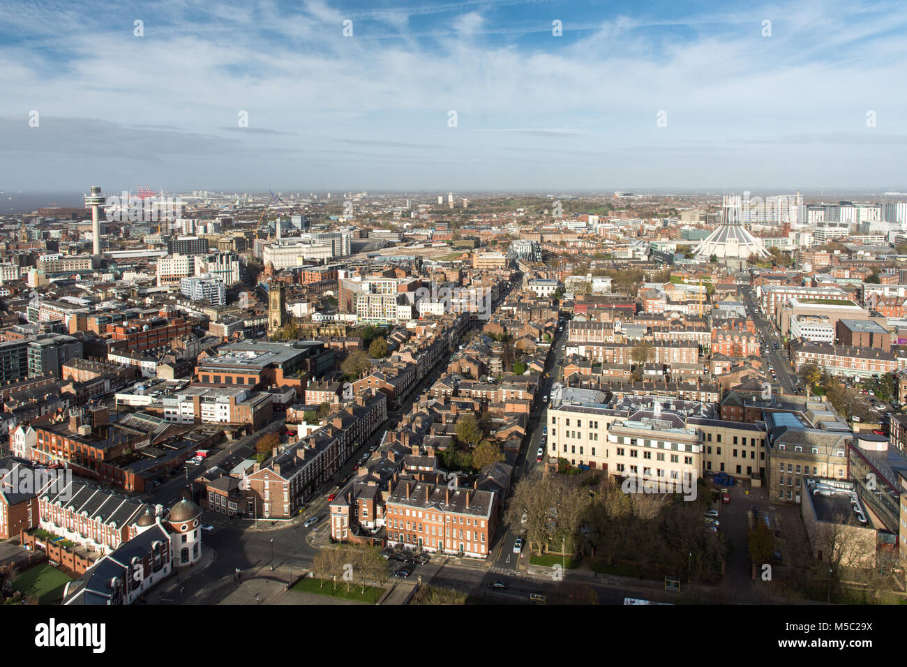 Liverpool, England, UK - November 9, 2017: The cityscape of Liverpool's ...