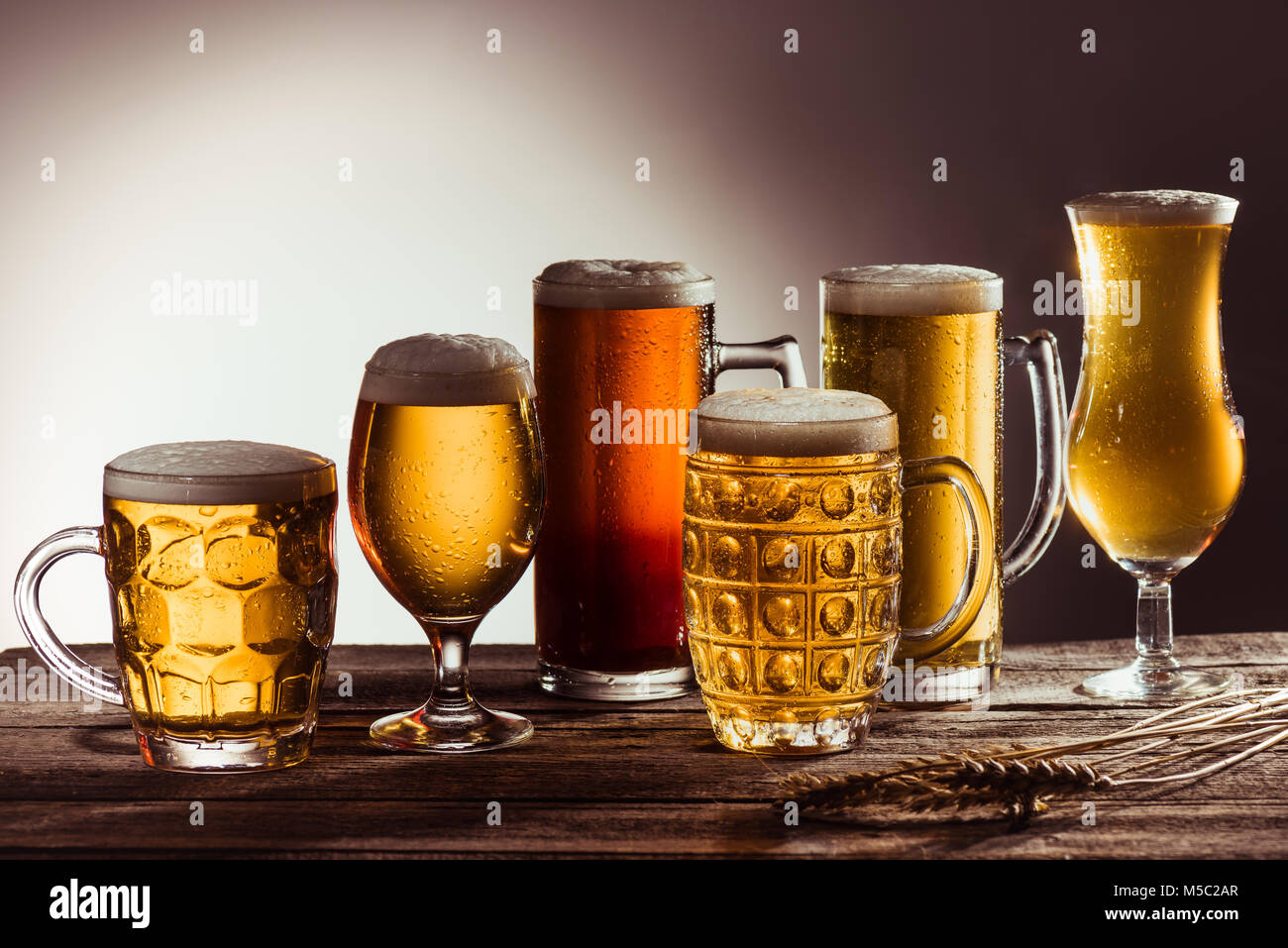 assortment of beer in glasses Stock Photo - Alamy