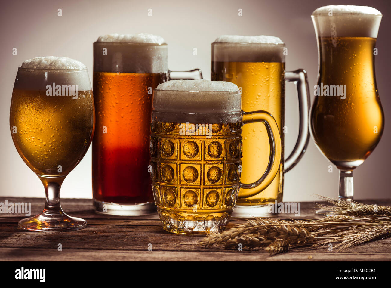 assortment of beer in glasses Stock Photo - Alamy