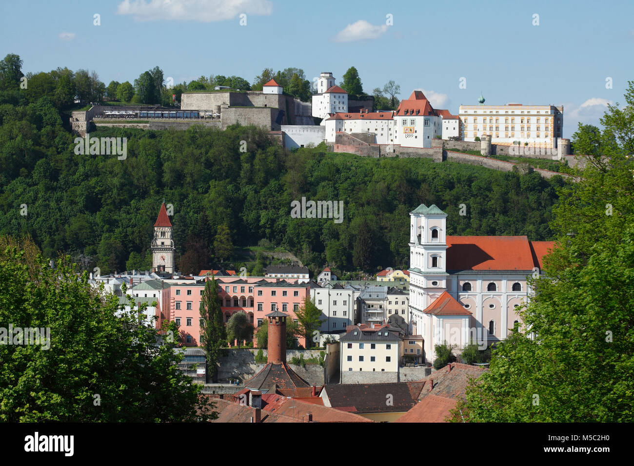 Veste Oberhaus Castle Fortress and Old Town, Passau, Lower Bavaria ...