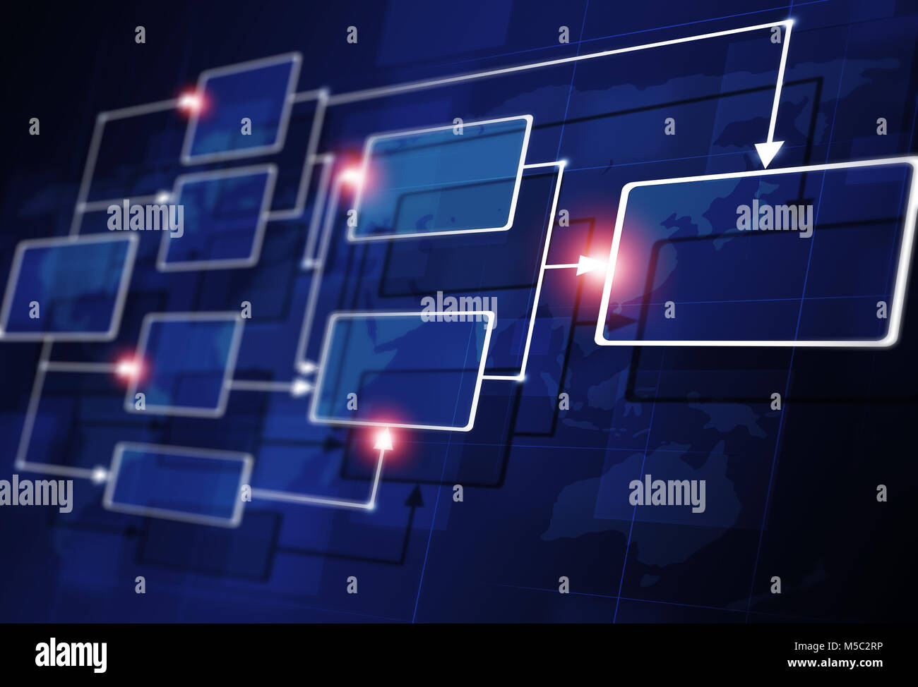 abstarct business flow chart concept blue background Stock Photo - Alamy